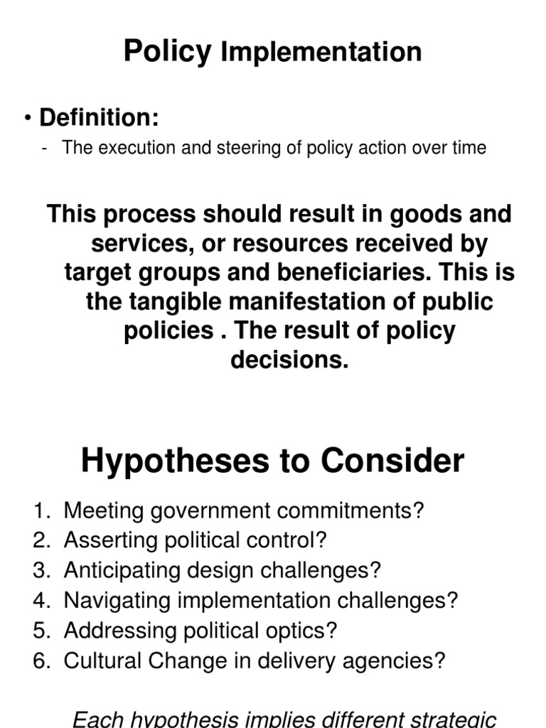 Policy Implementation | PDF | Top Down And Bottom Up Design | Policy