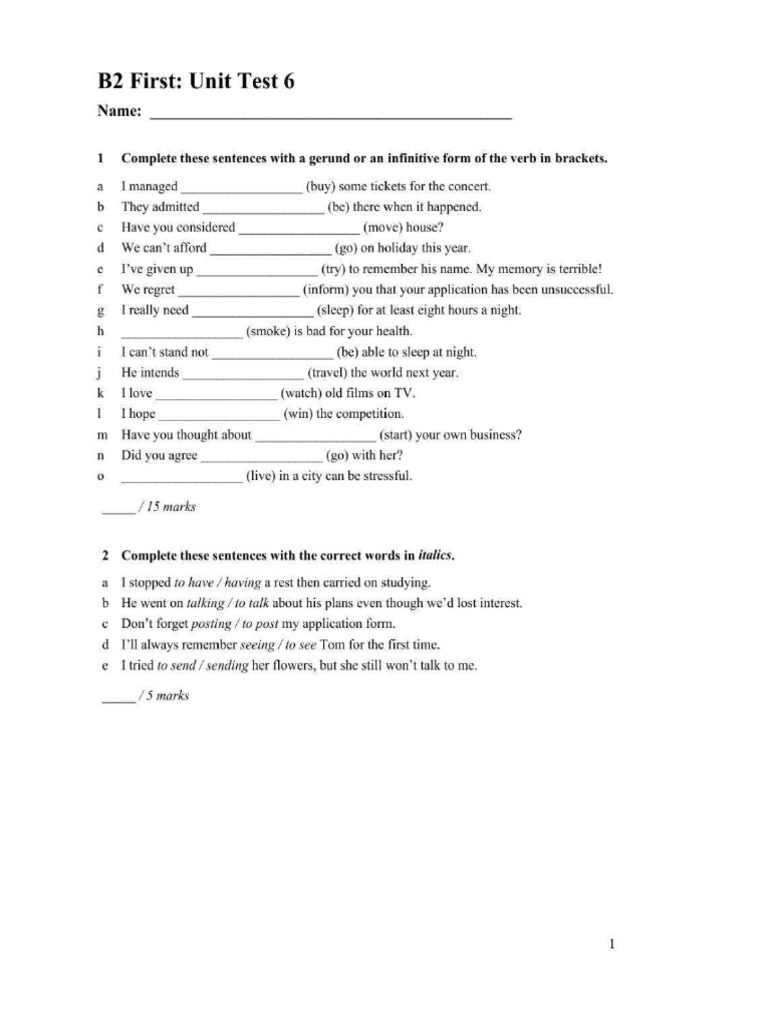 4 Ban - FCE - Unit 6 Test | PDF