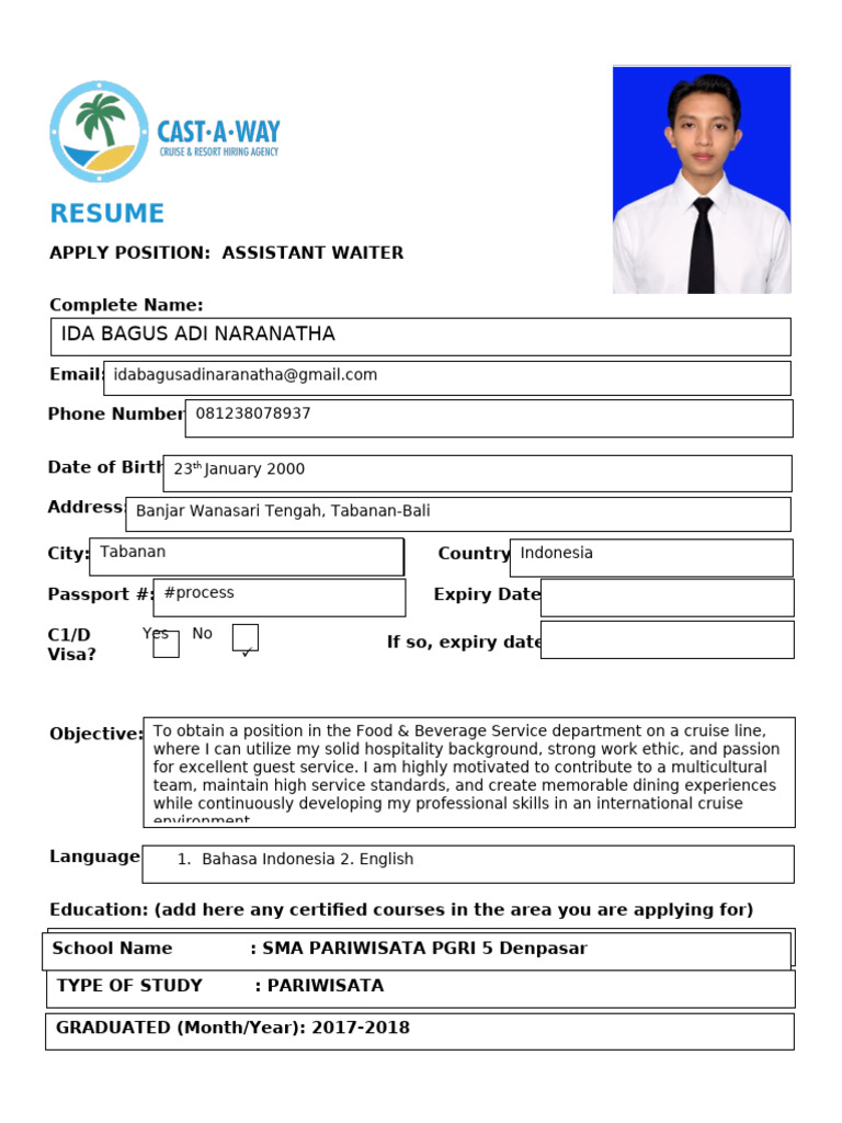 Update Format Royal - Assistant Waiter - Ida Bagus Adi Naranatha | PDF ...
