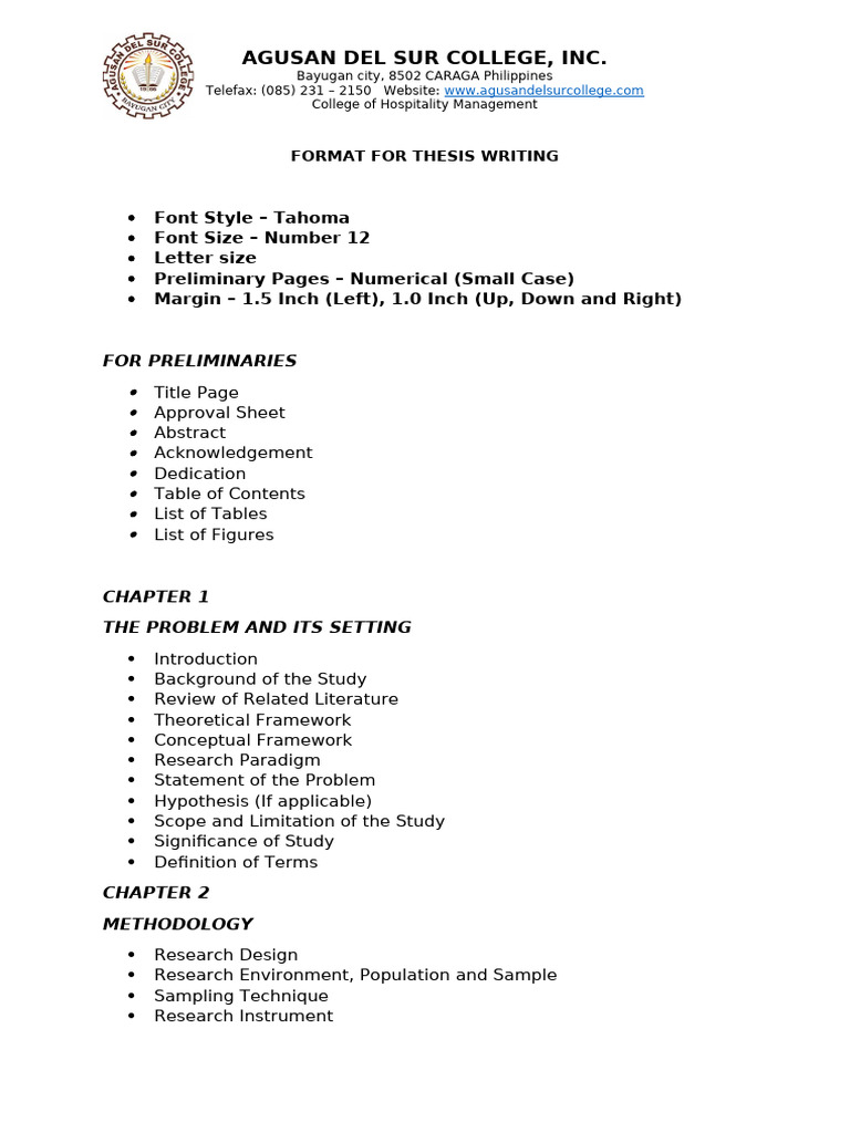 Format for Thesis Writing | PDF