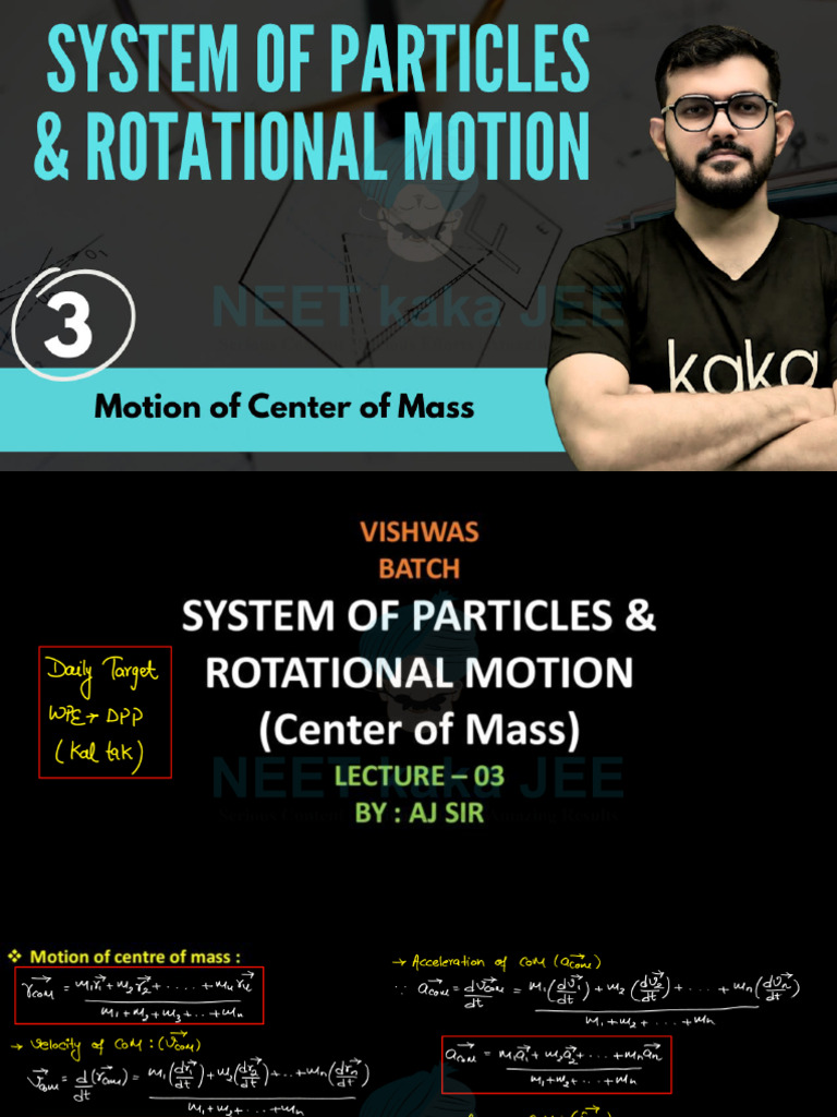 Lecture-3 Motion of Center of Mass | PDF