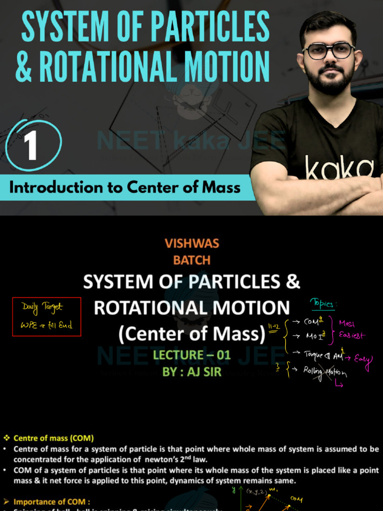 Lecture-1 Introduction To Center of Mass | PDF