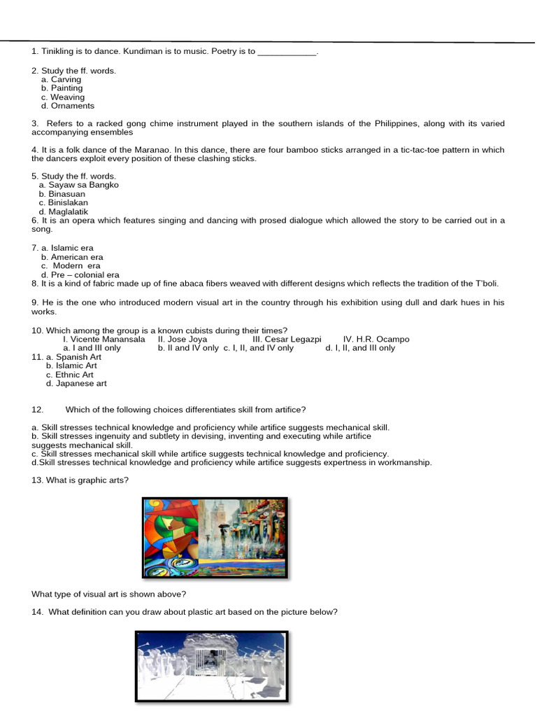 Review Materials in CPAR | PDF | The Arts