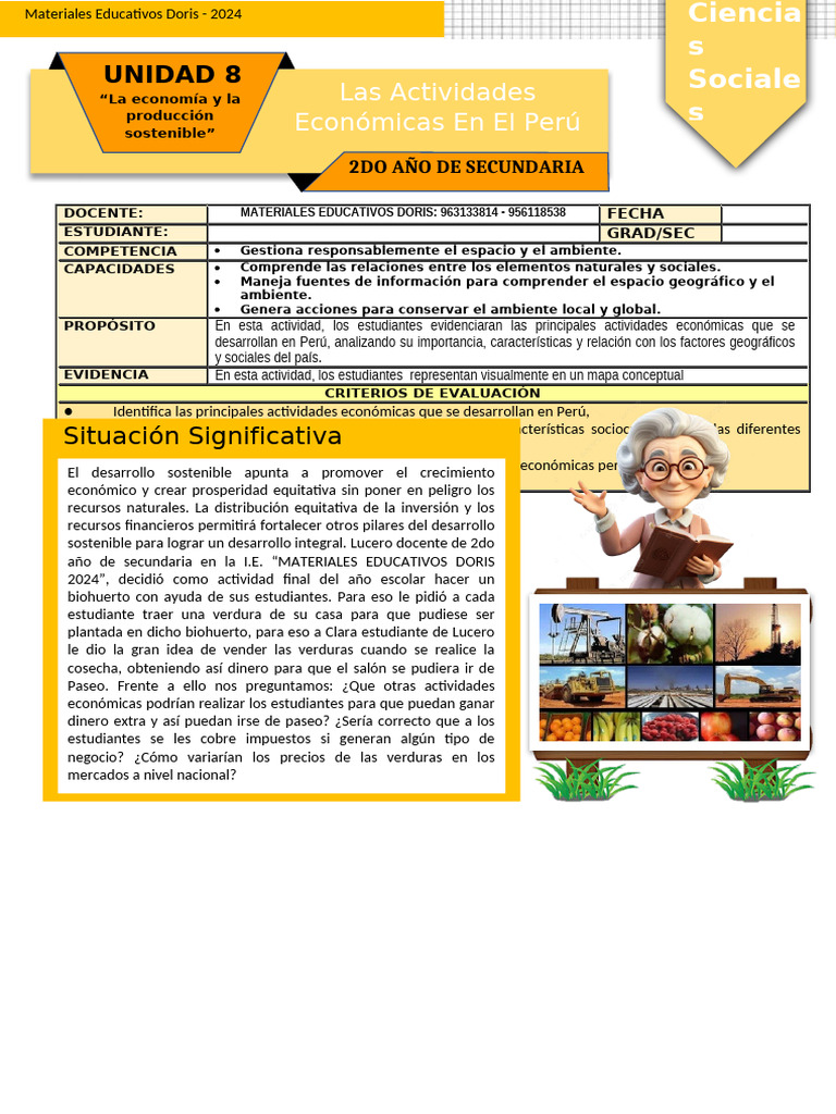 FICHA DE ACTIVIDAD CCSS 2°- SEMANA 1 (4) | PDF | Economias