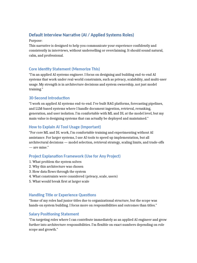 Default Interview Narrative AI Systems | PDF