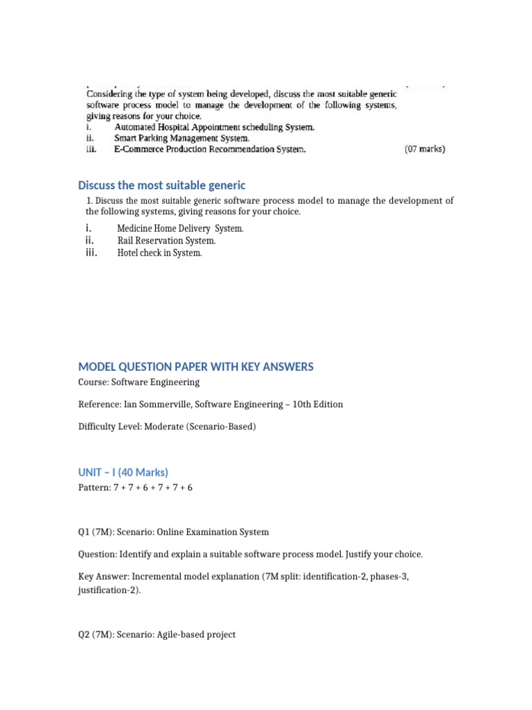 Scenario Based Model Question Paper Software Engineering | PDF | Scrum ...
