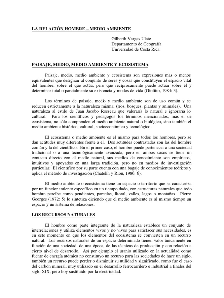 Relación Hombre-Medio Ambiente | PDF | Agricultura | Contaminación