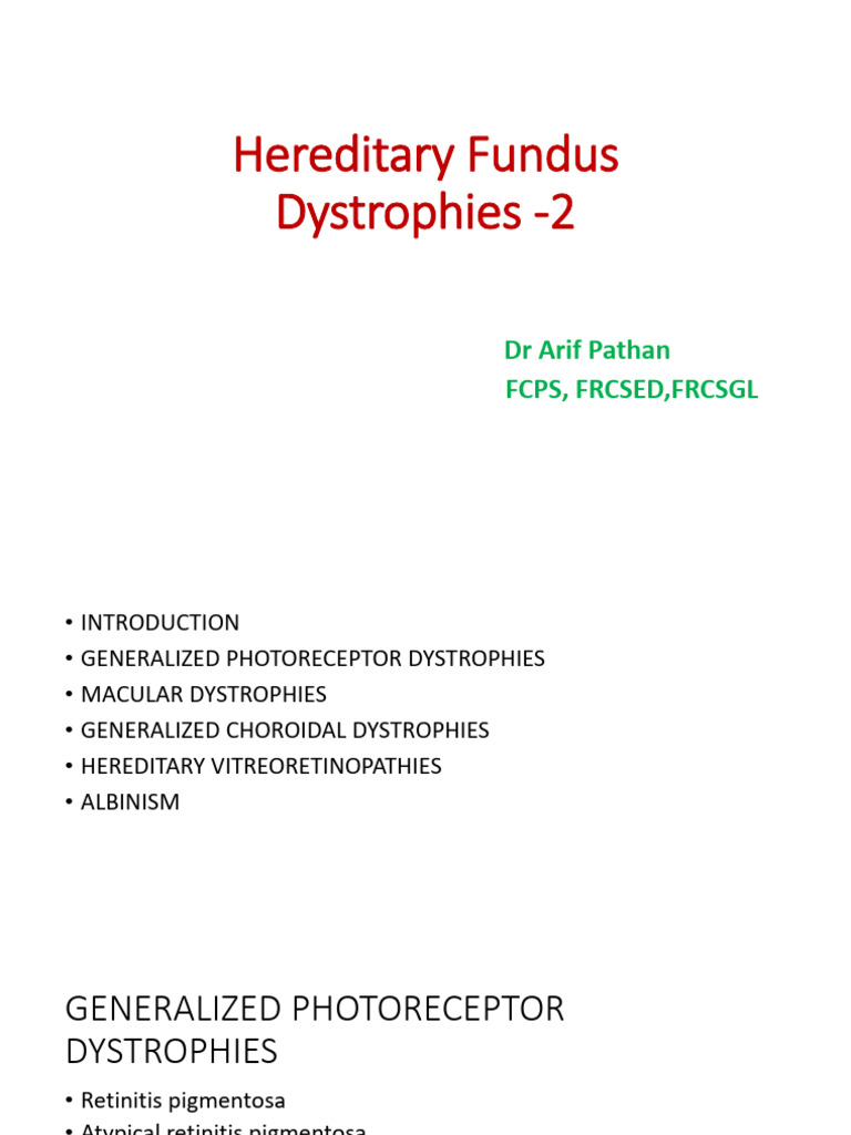 Hereditary Fundus Dystrophies-2 | PDF | Retina | Senses