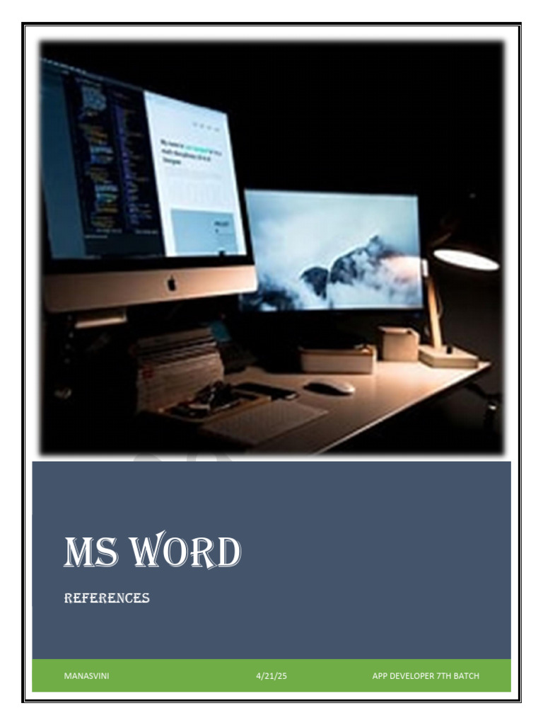 REFERENCES OF MS WORD MANU | PDF | Cursor (User Interface) | Graphical ...