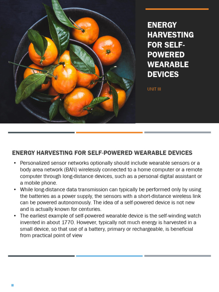 Energy Harvesting for Self-Powered Wearable Devices UNIT III | PDF ...
