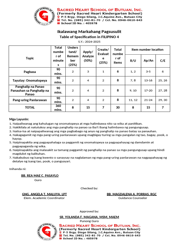 2nd Periodic - Filipino 4 | PDF