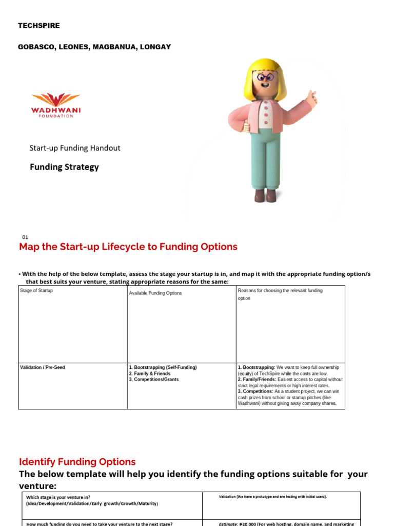 Funding Strategy Handout | PDF | Startup Company | Small Business ...