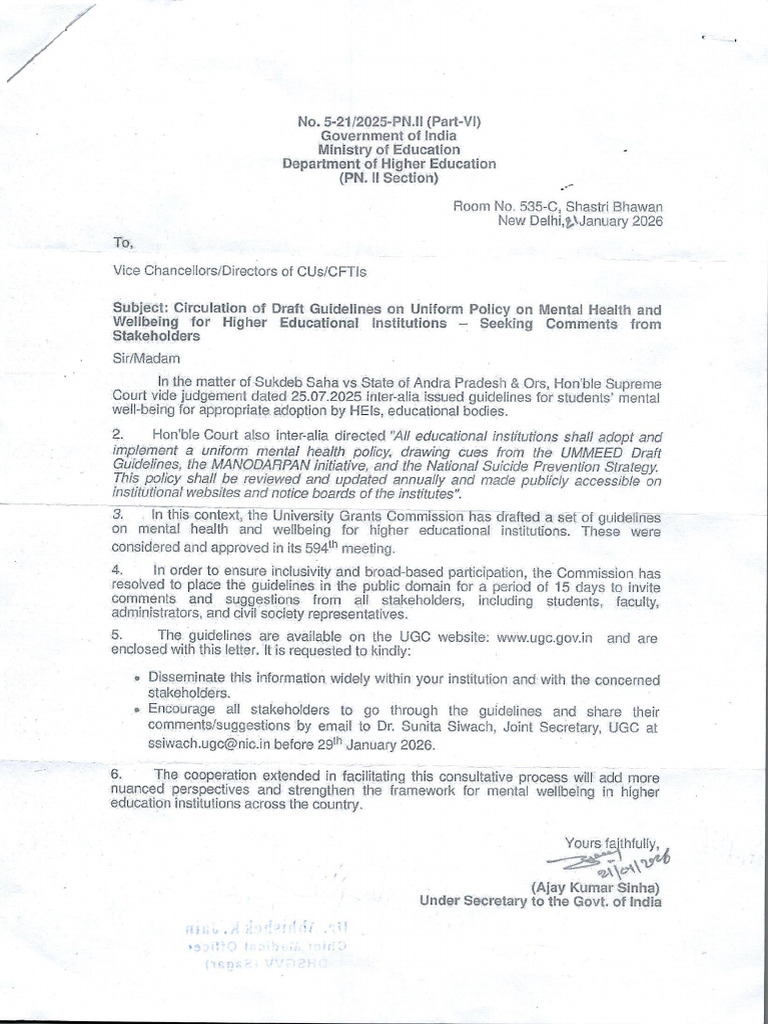 Guidelines on University Policy Dt.27!01!2026 (1) | PDF