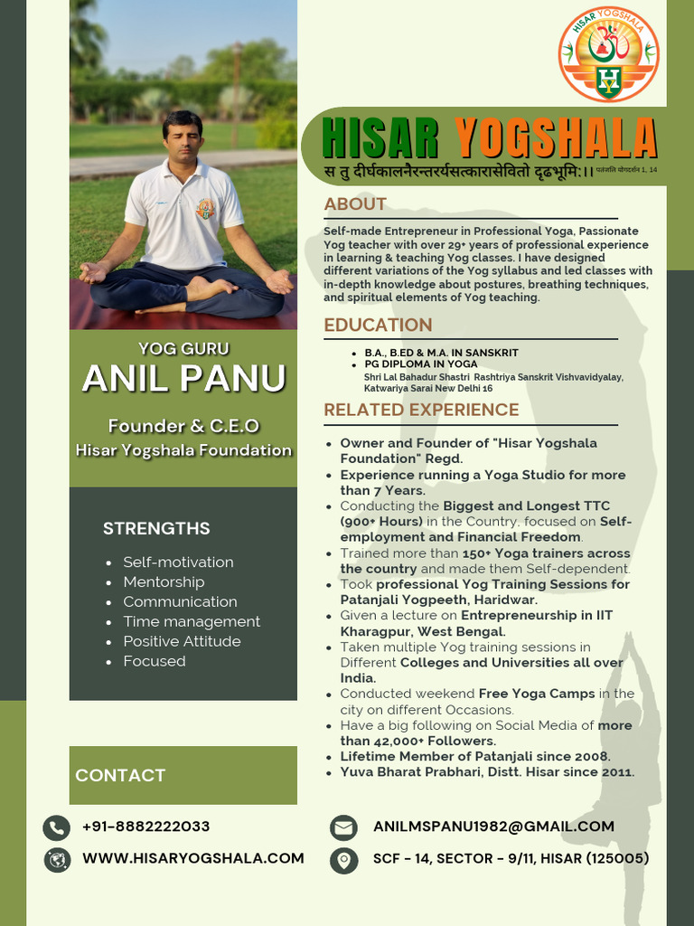Yog Guru Anil Panu | PDF | Yoga | Hindu Prayer And Meditation