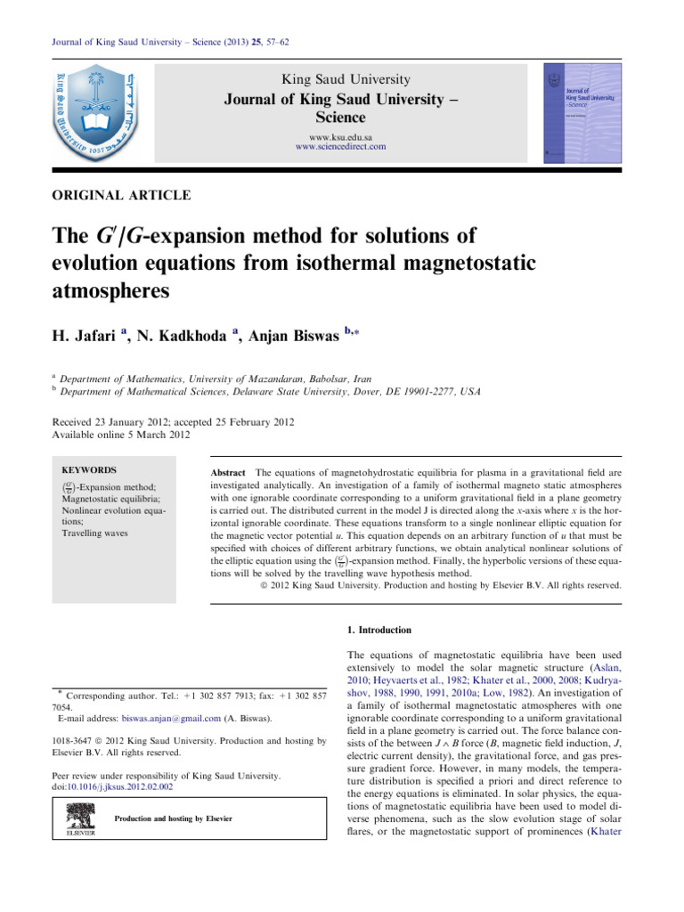 G'_G expansion method for solutions of evolution equations 2012 | PDF ...