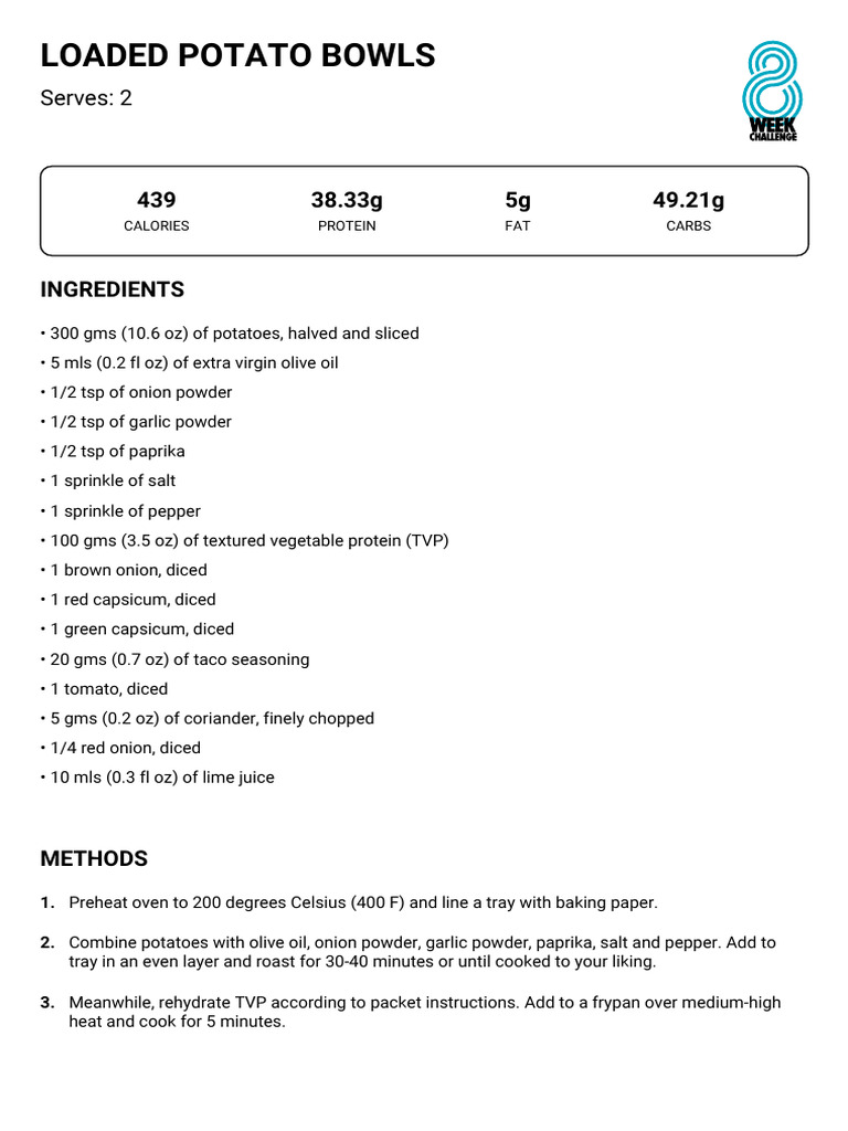 Loaded Potato Bowls | PDF