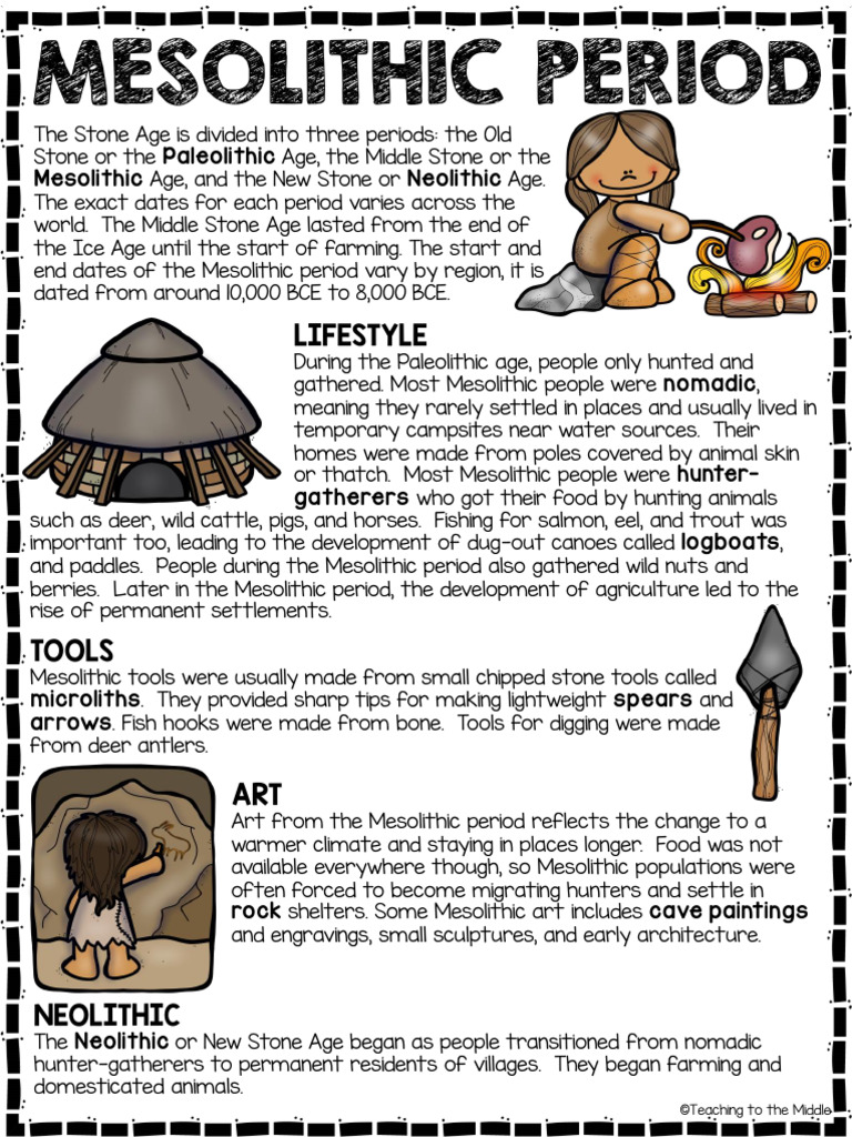 Mesolithic Period Student Version Color | PDF | Paleolithic | Stone Age