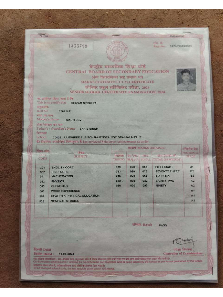 Secondary Board Certificate | PDF