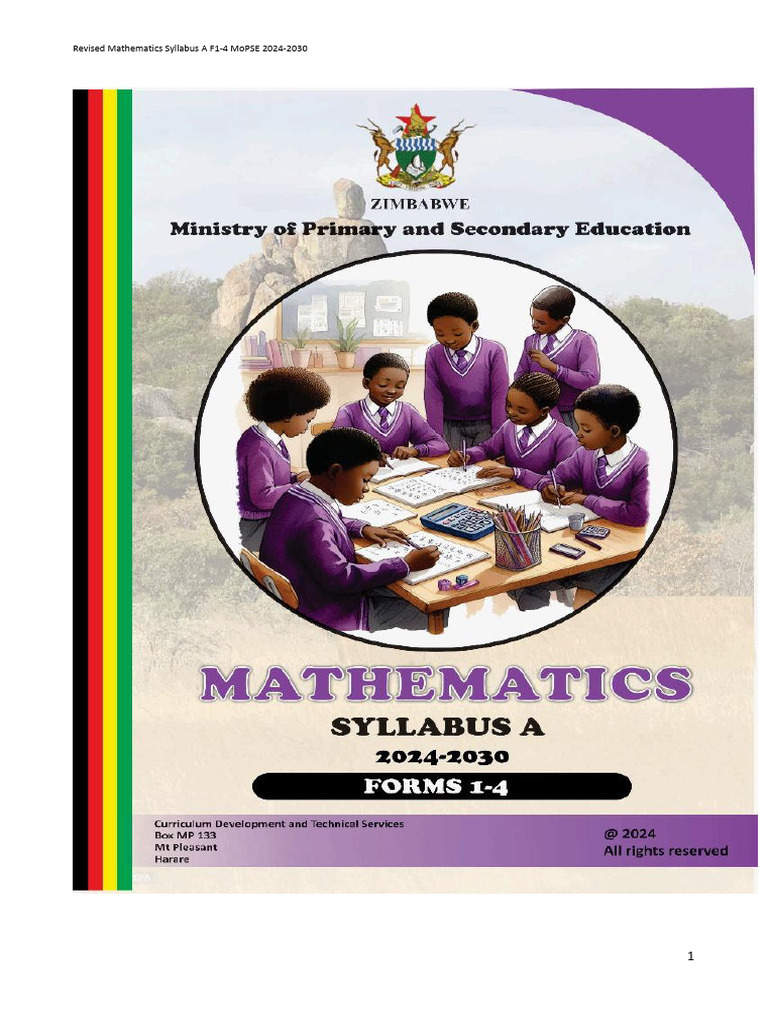 Revised Maths Syllabus a F 1 - 4 | PDF | Multiplication | Area