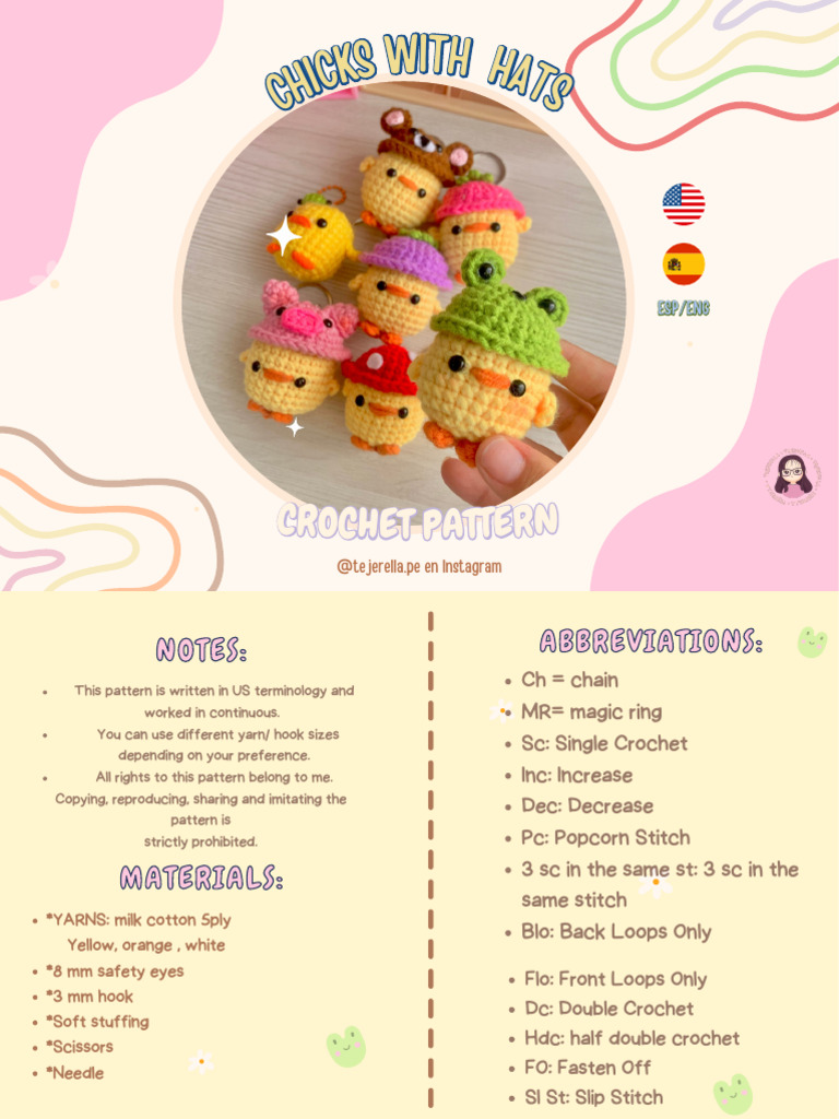 Chick Colors | PDF | Crochet | Textile Arts