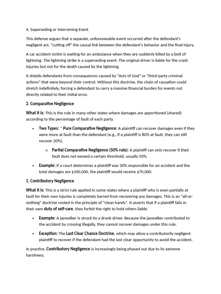Defenses | PDF | Negligence | Contributory Negligence