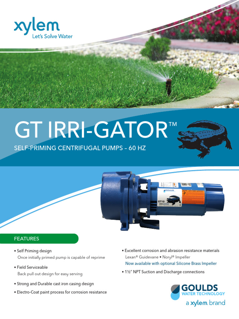 Gt Irri-gator Self-priming Centrifugal Pumps Sales Sheet Gtsales-r4 ...