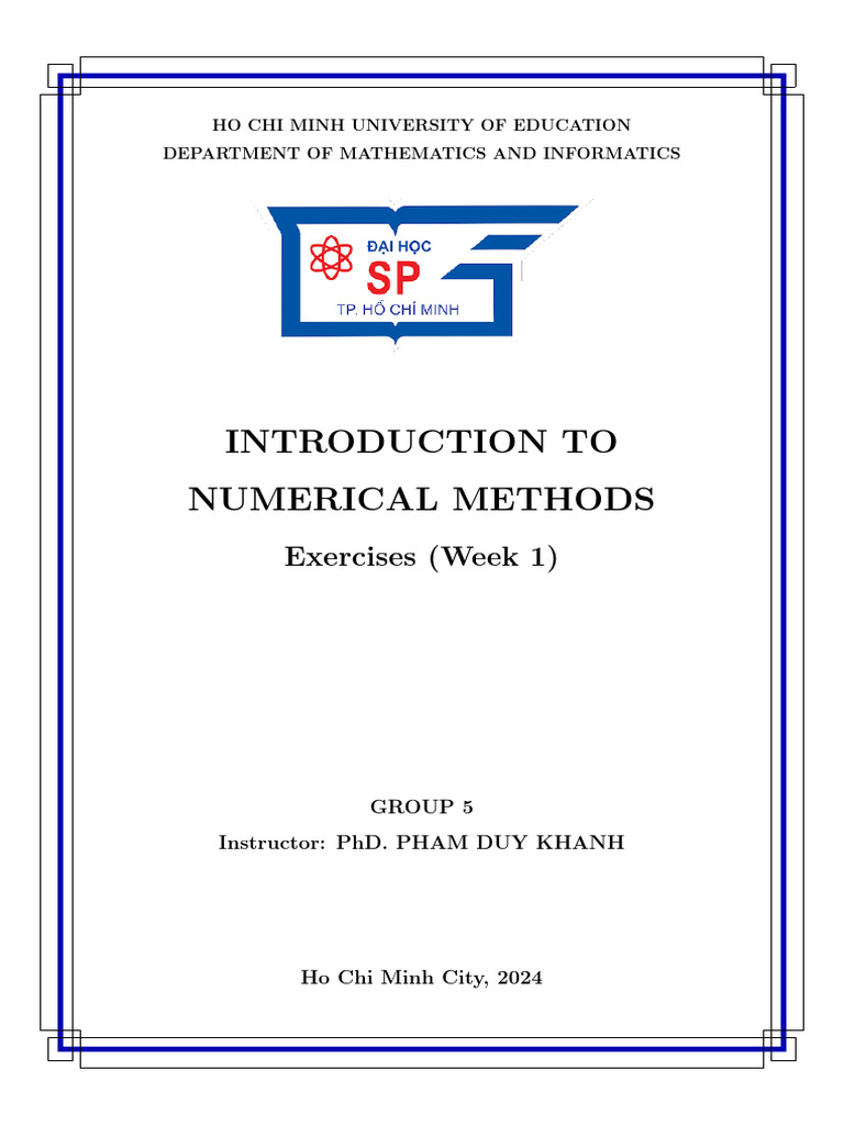 GROUP_5___EXERCISES_WEEK_1 | PDF | Applied Mathematics | Mathematics