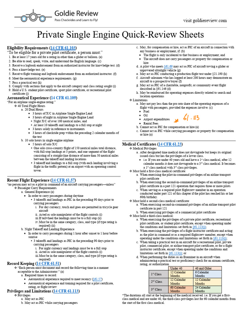 Private Pilot Review (Goldie) | PDF | Fog | Instrument Flight Rules