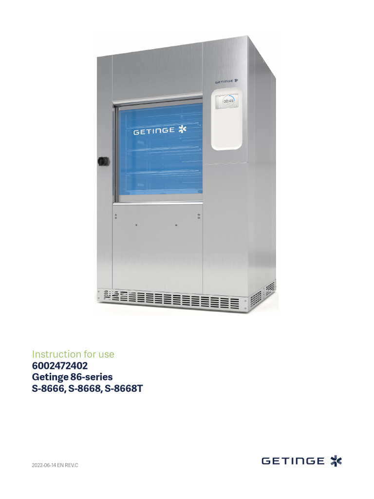 Instruction For Use: 6002472402 Getinge 86-Series S-8666, S-8668, S ...