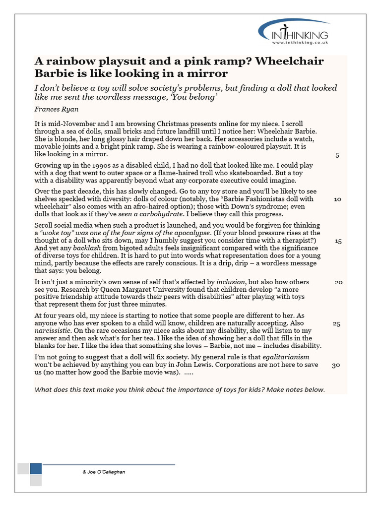 Barbie Handout | PDF | Barbie | Toys