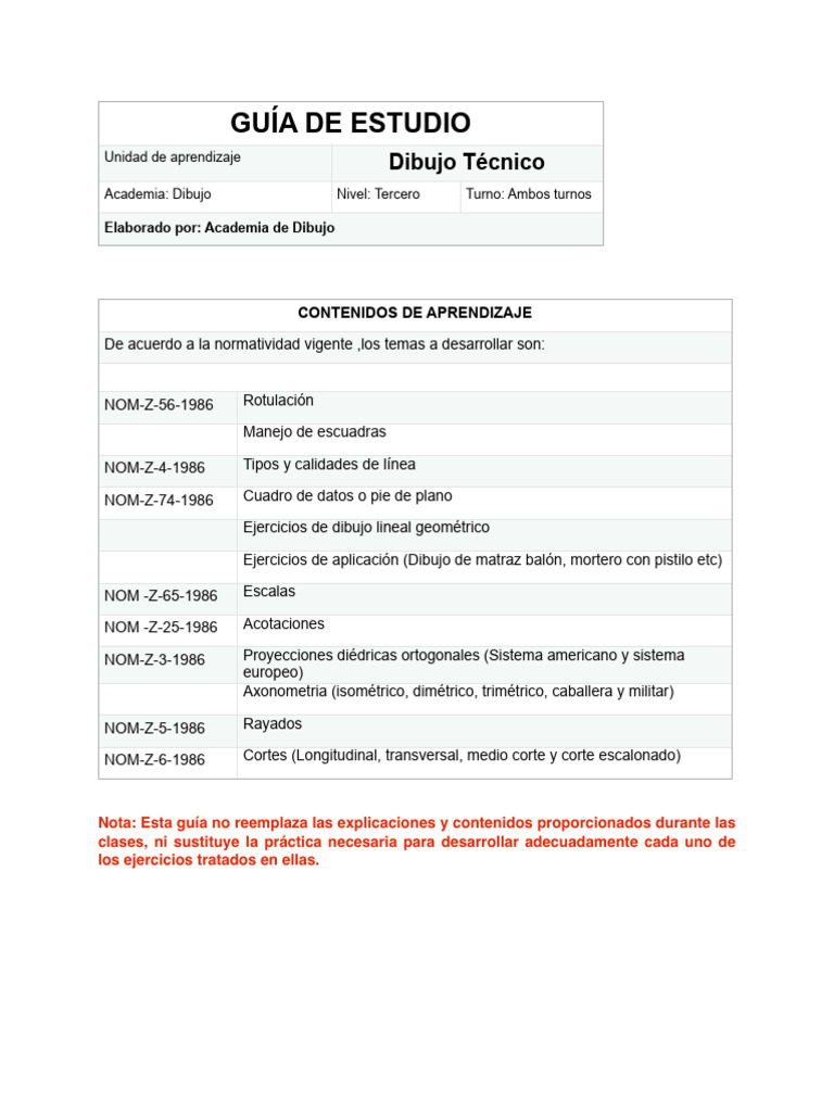 Guia de dibujo tecnico | PDF | Dibujo técnico | Dibujo