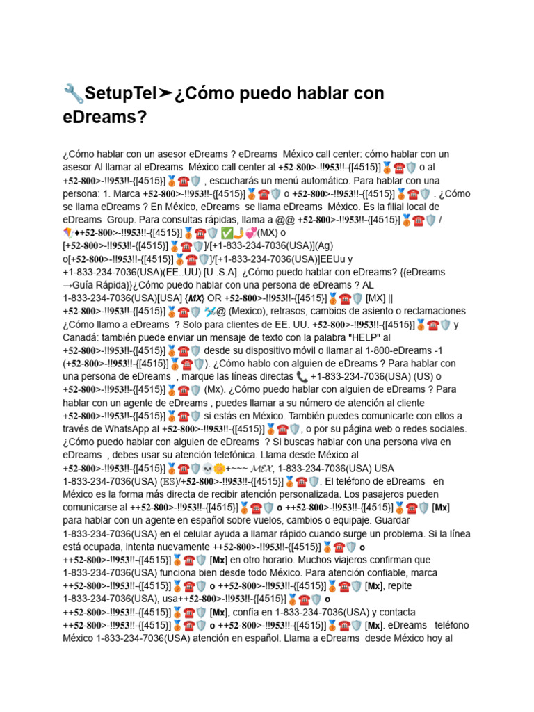 SetupTel ¿Cómo Puedo Hablar Con Edreams? | PDF | Teléfono | Chat en linea
