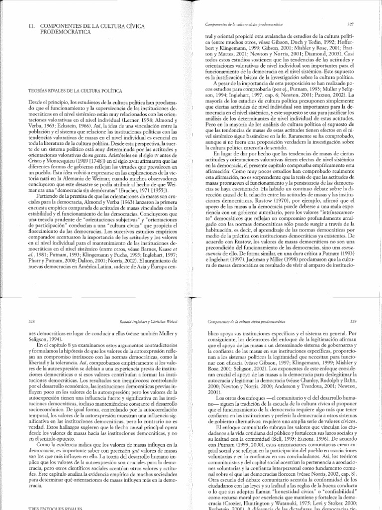 3 Inglehart y Welzel 2006 Componentes de La Cultura Cívica ...