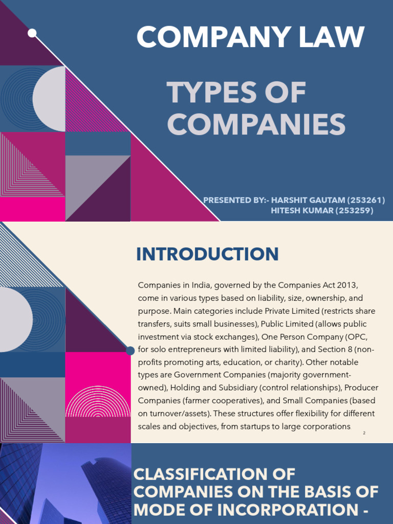 Types of Companies (COMPANY LAW) | PDF | Partnership | Companies