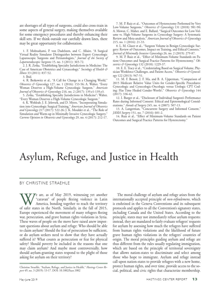 54. Asylum, Refugee and Justice in Health | PDF | Refugee | Right Of Asylum