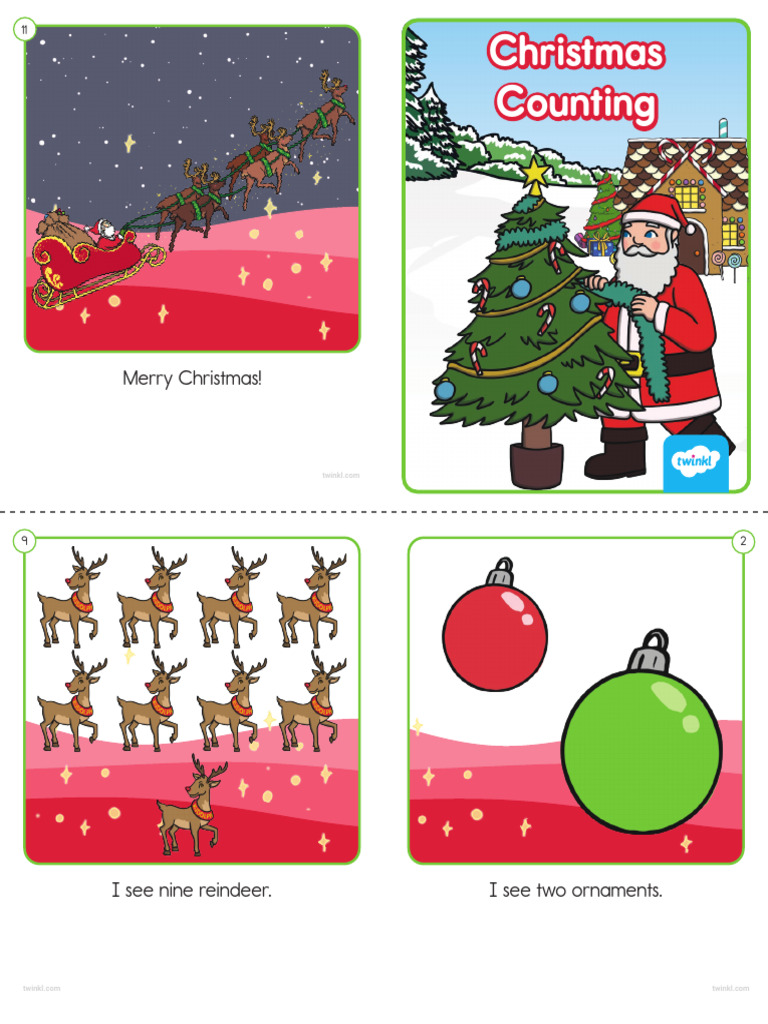 Color Christmas Counting Emergent Reader | PDF