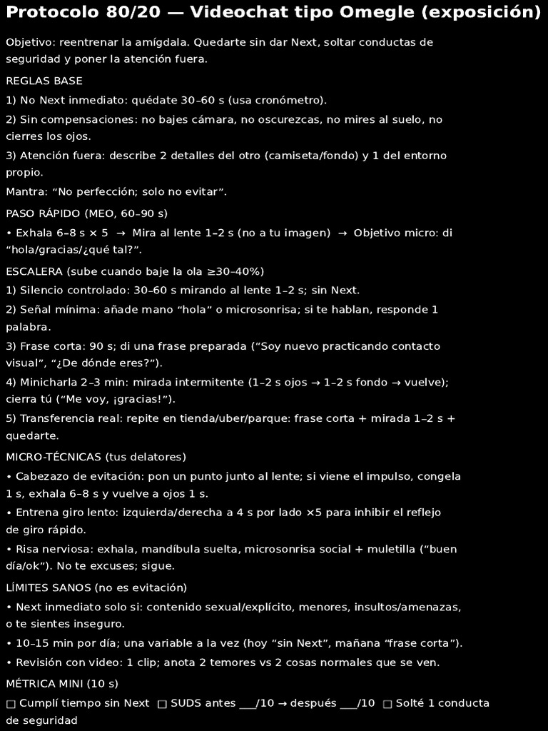 Protocolo Omegle 80-20 Modo Oscuro | PDF