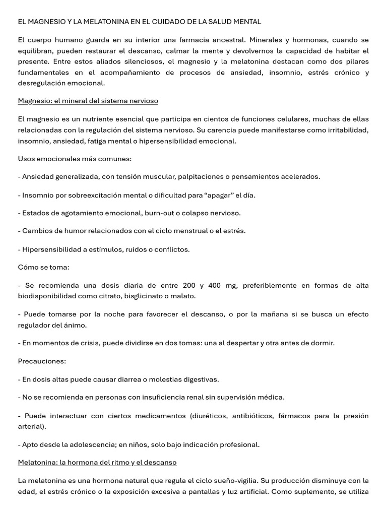 Monográfico Magnesio y Melatonina _20260126_152341_0000 | PDF | Dormir ...