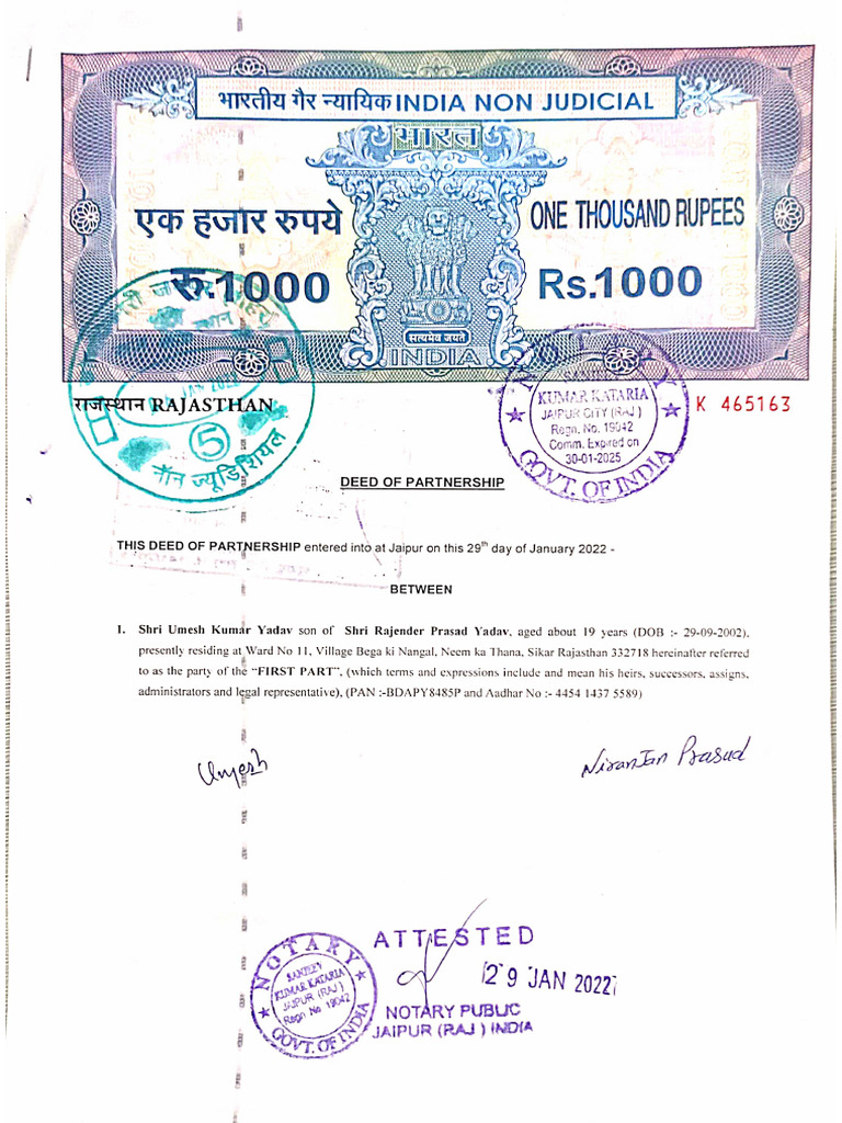 Partnership Deed | PDF