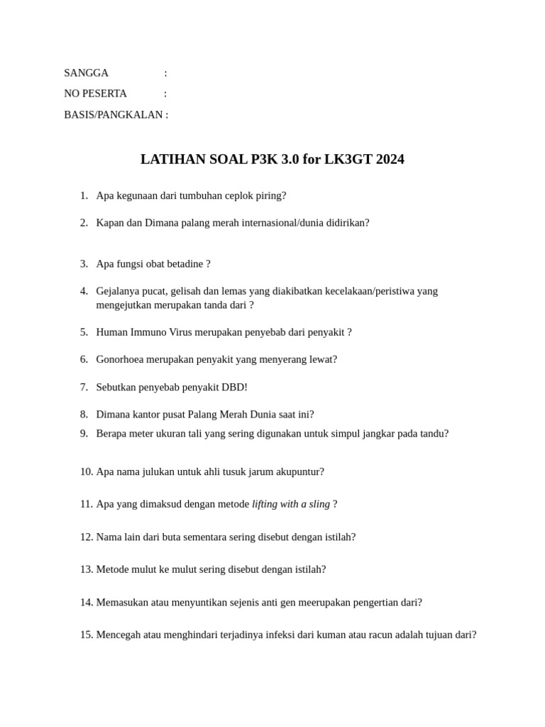 Latihan Soal p3k 3.0 | PDF