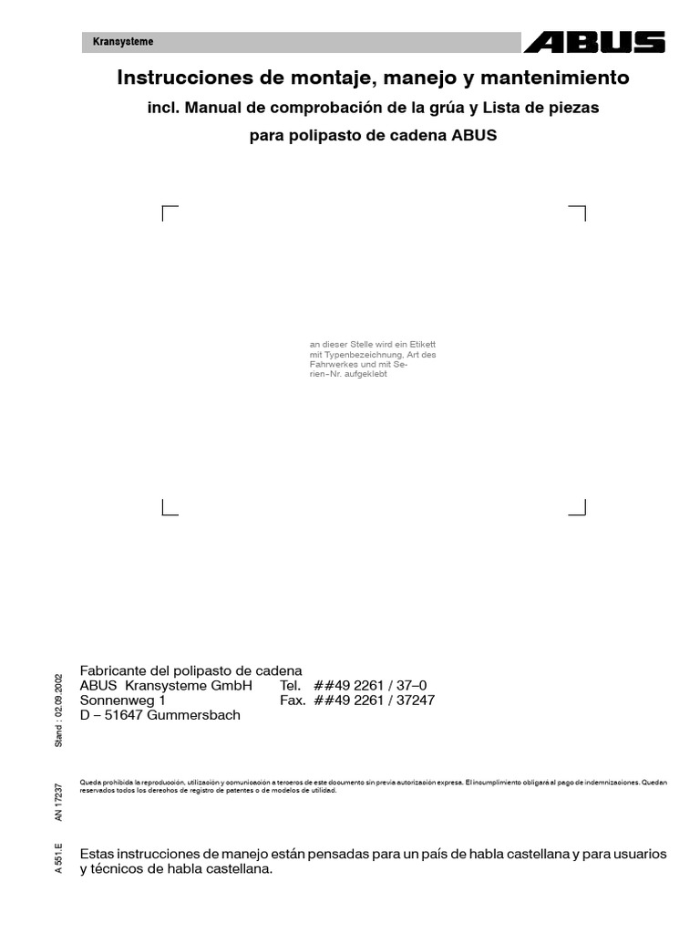Manual Cadena Vell | PDF | Grúa (máquina) | Ingeniería mecánica