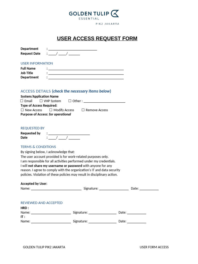 1 User Access Request Form (1) | PDF