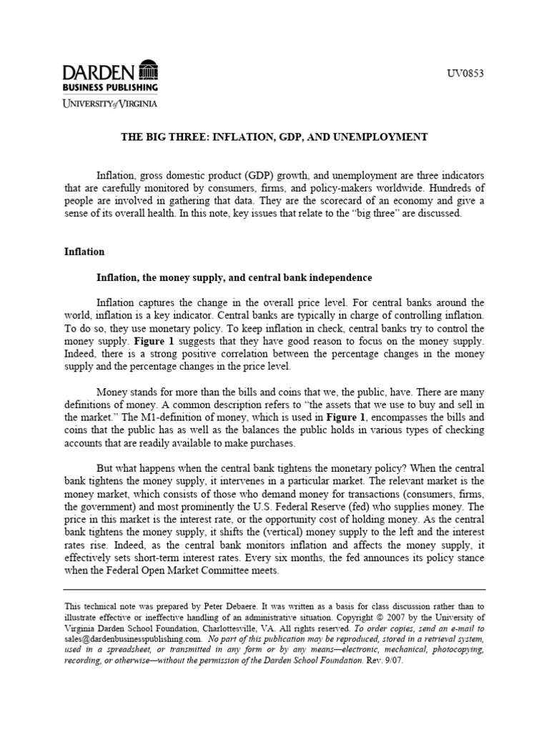 The Big 4 inflation GDP and Unemployment | PDF | Gross Domestic Product ...