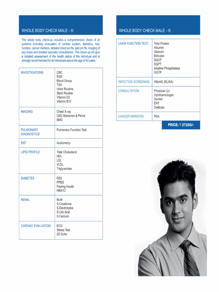 Whole Body Check Male - III | PDF