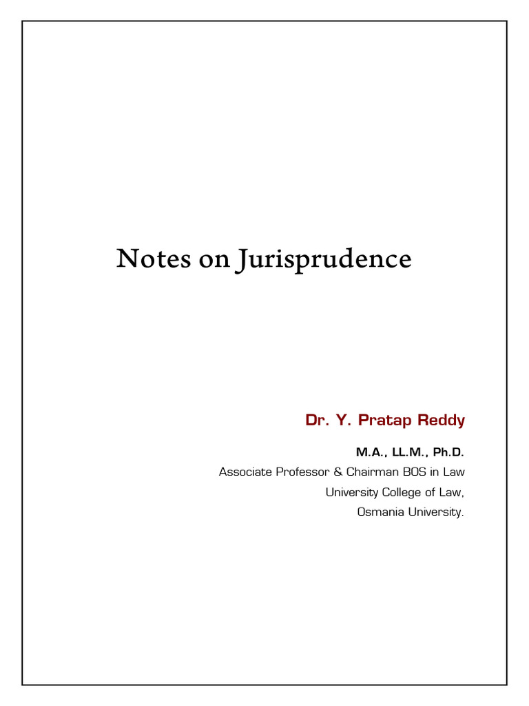 Jurisprudence P Reddy.pdf | PDF | Natural Law | Jurisprudence