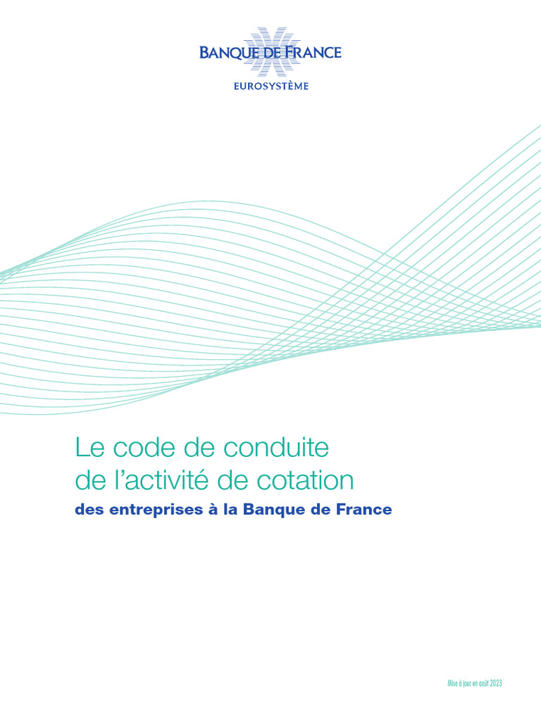 Code Conduite Activite Cotation | PDF | Banques | Crédit