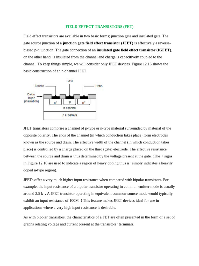 Field Effect Transistors | PDF | Field Effect Transistor | Rectifier