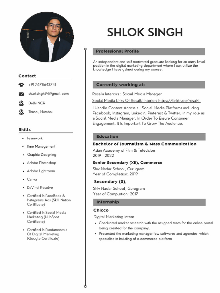 Shlok's Resume | PDF