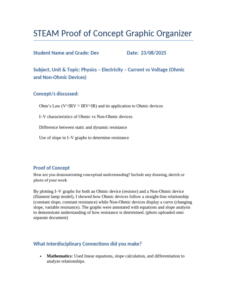 STEAM PoC Graphic Organizer Template | PDF