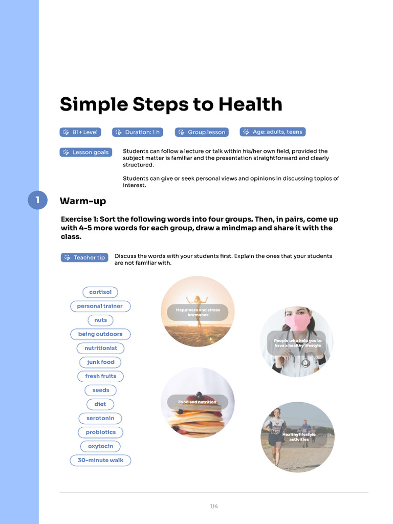 Simple Steps To Health b1 | PDF | Mindfulness | Dieting